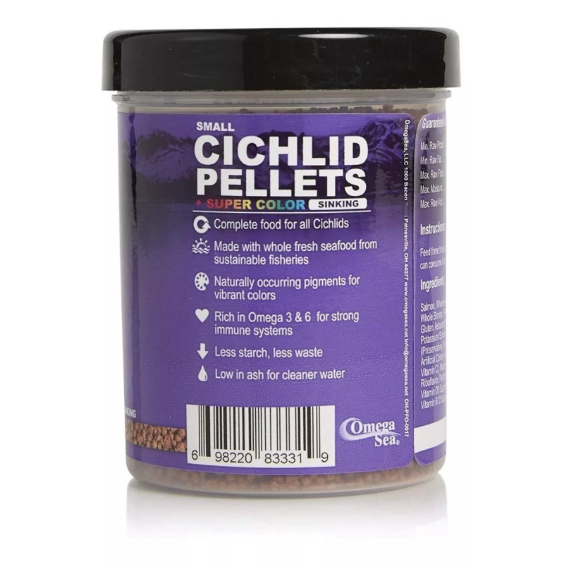 Cichlid Pellets 119gr Gránulos Pequeños Peces Cíclidos